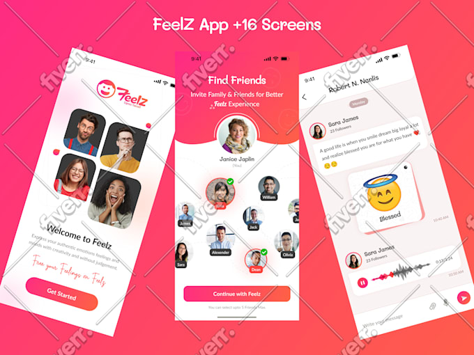 Mobile app design in figma with clickable prototype by Chakirifi | Fiverr